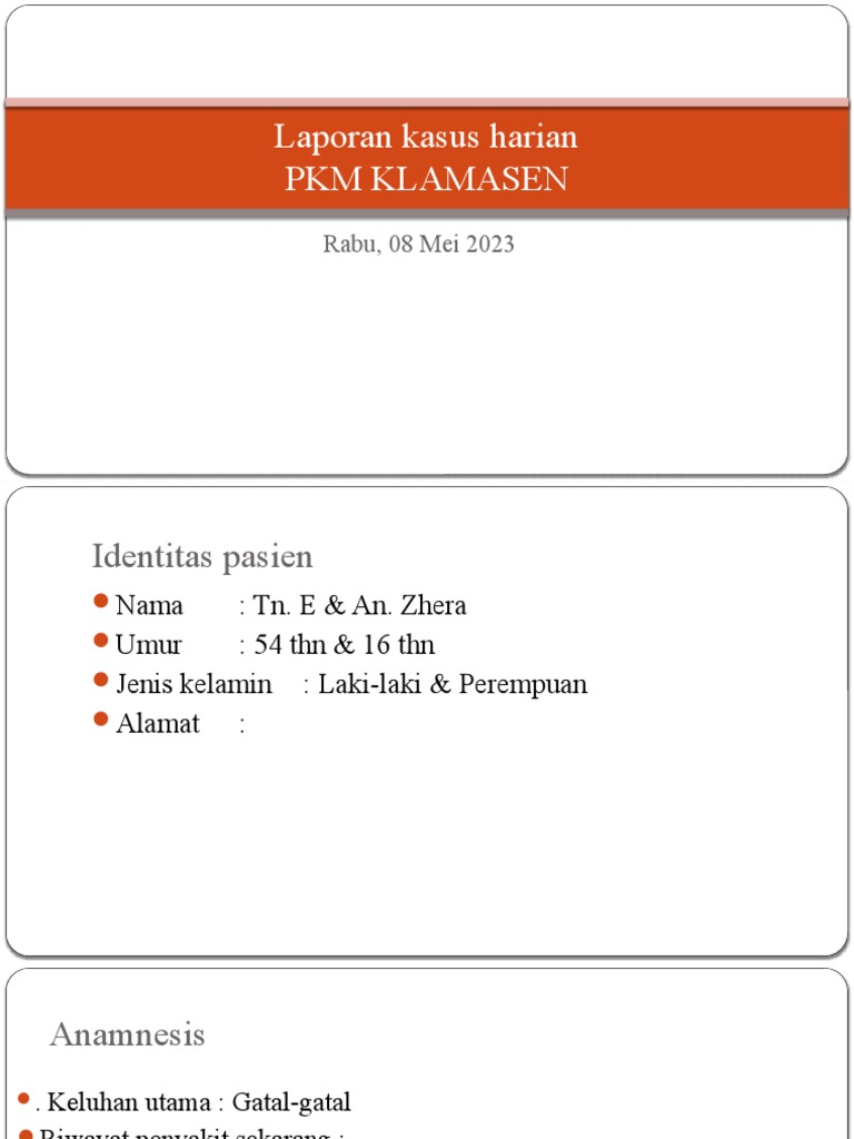 Laporan Kasus PKM Klasaman | PDF