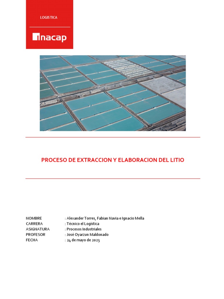 Proceso de Extracción del Litio | PDF | Sustentabilidad | Business