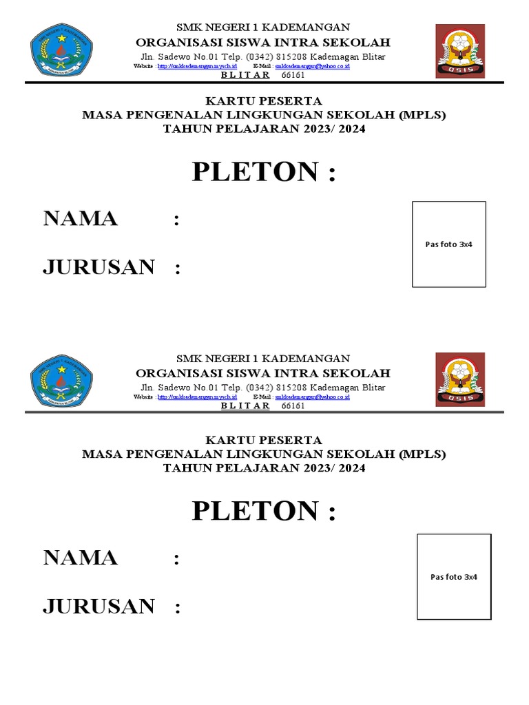 ID Card Peserta | PDF