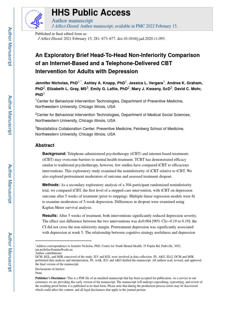 An Exploratory Brief | PDF | Cognitive Behavioral Therapy | Psychotherapy