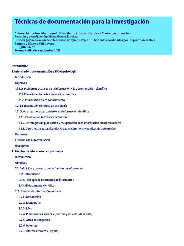 Tecnicas de Documentacion para La Investigacion | PDF | Acceso abierto | Conocimiento