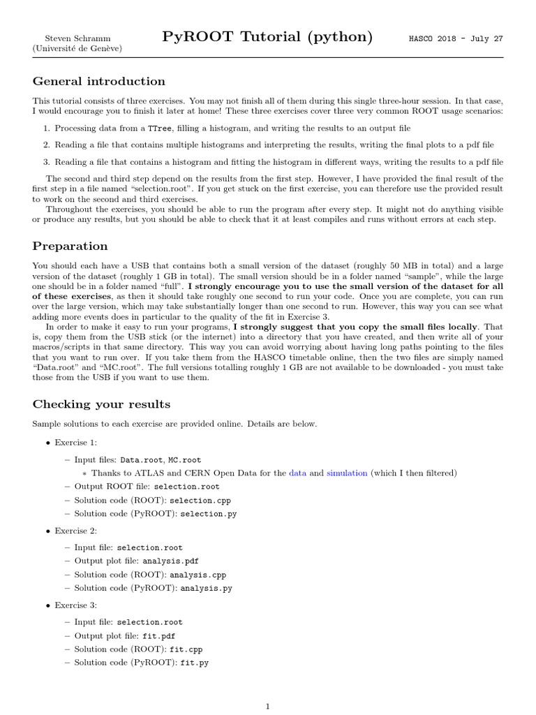 Tutorial PyROOT | PDF | Computer Program | Programming