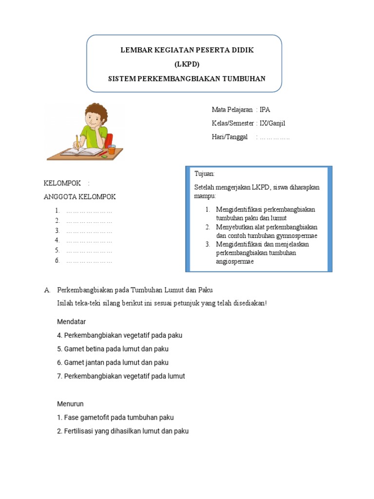LKPD Perkembangbiakan Tumbuhan | PDF