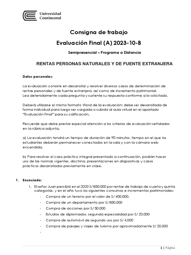 Exam FINAL - RRPPNN 2023 - 04 Jul y Rubrica | Descargar gratis PDF | Impuestos | Impuesto sobre ...