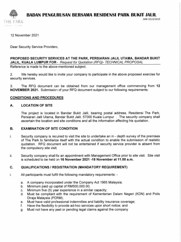 RFQ - Security Technical Proposal | PDF