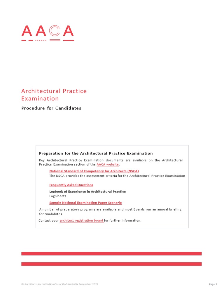 AACA Architectural Practice Exam Guide | PDF