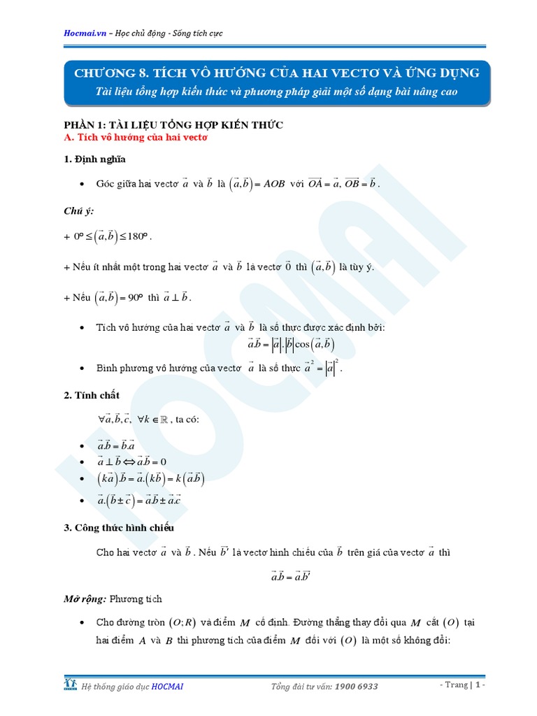 CD8 Tich Vo Huong Cua Hai Vecto Va Ung Dung | PDF