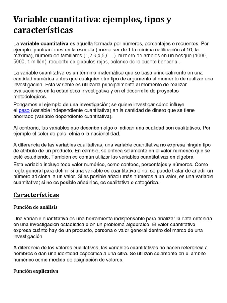 Variables Cuantitativas: Tipos y Ejemplos | PDF | Gráfico circular | Grupo (Matemáticas)