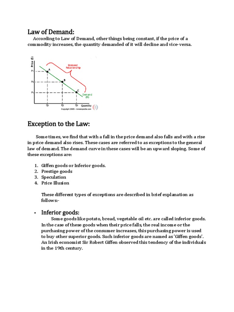 Exceptions To The Law of Demand | PDF