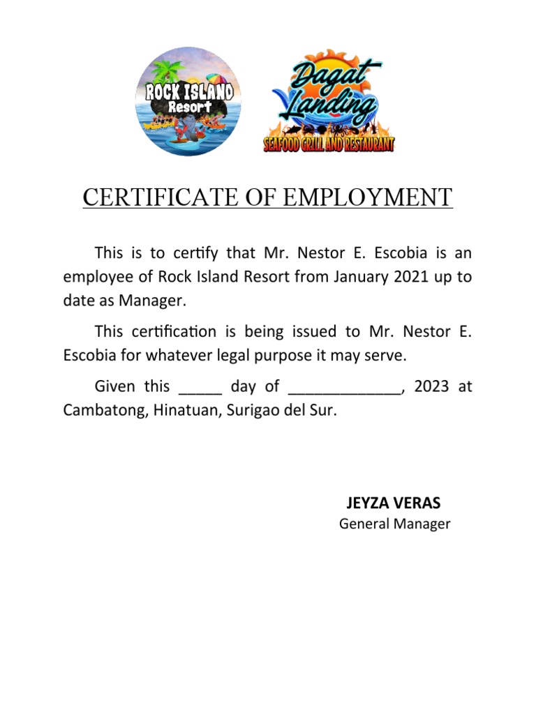 Certificate of Employment | PDF