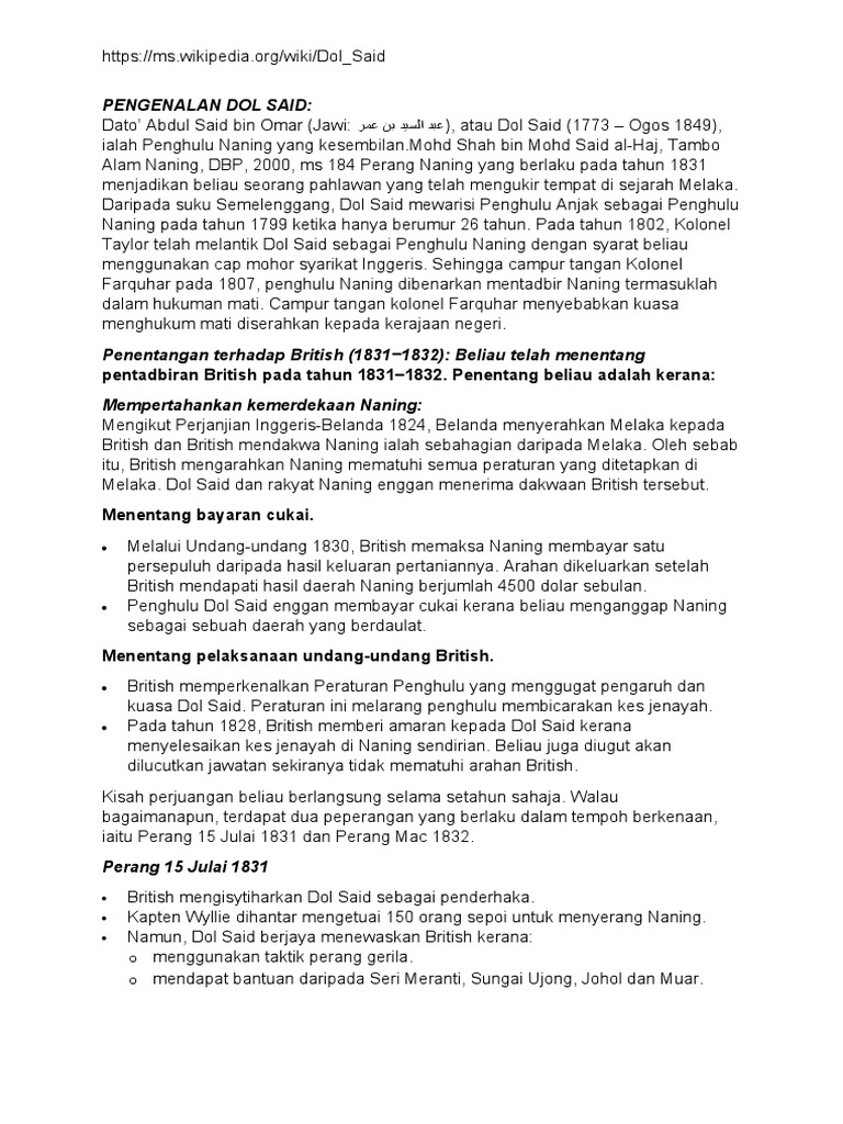 Pengenalan Dol Said | PDF