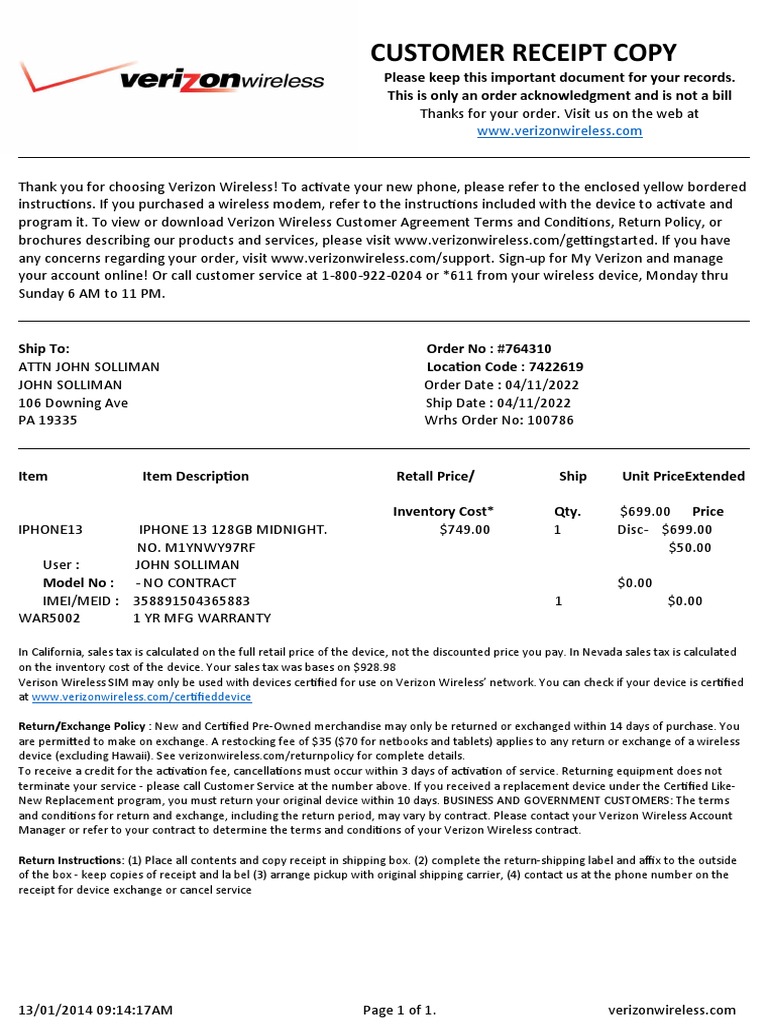 Verizon Billing | PDF | Service Industries | Telecommunications