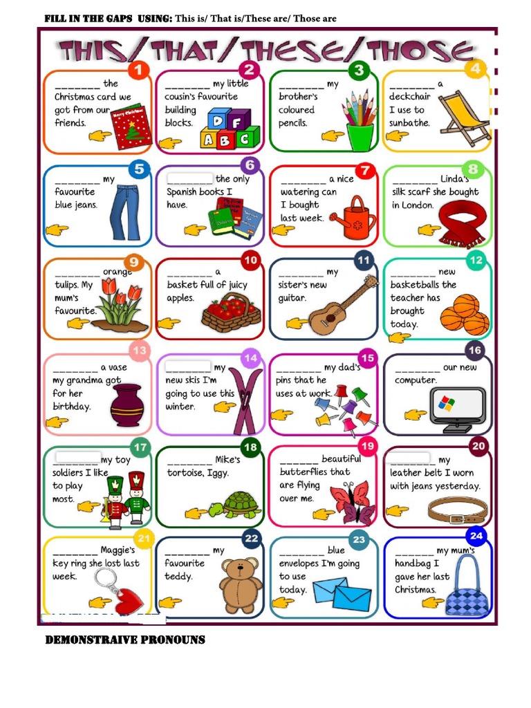 This, That, These, Those Worksheet | PDF