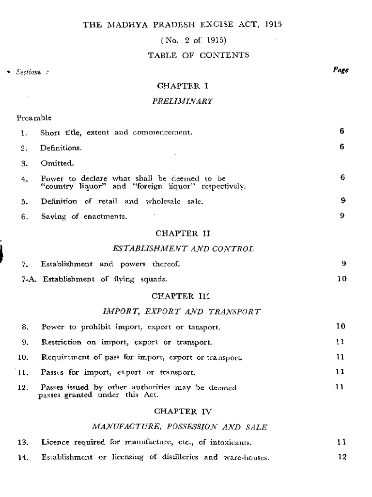 The Chhattisgarh Excise Act, 1915 No. 2 of 1915 Date 10.04.1915 (Final) | PDF | Search Warrant ...