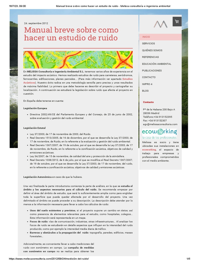 Estudio de Ruido según Ley 37/2003 | PDF | ruido | Acústica