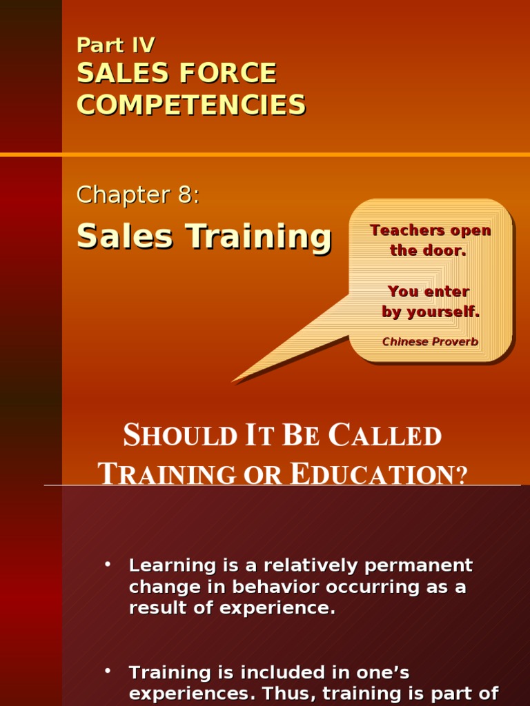 Ch08 - Sales Training | PDF | Sales | Performance Appraisal