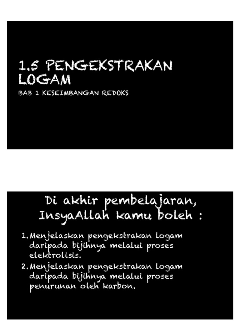 1.5 Pengekstrakan Logam | PDF