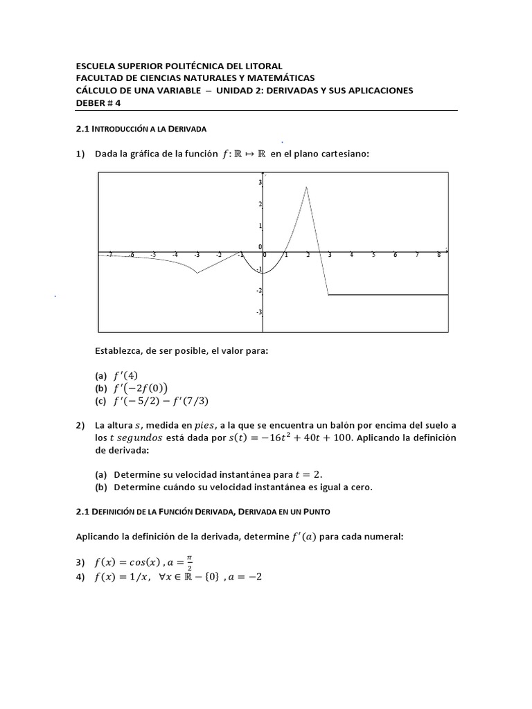 2022 II Pao Cuv Deber 04 | PDF | Derivado | Función (Matemáticas)