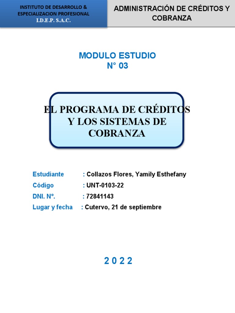 Examen Del Módulo 3 | PDF | Carta de crédito | Bancos