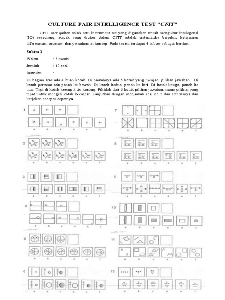 Culture Fair Intelligence Test Nike | PDF | Pengembangan Diri