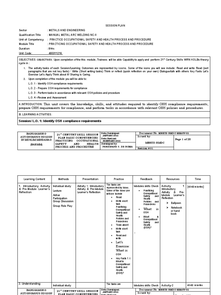 21st Century Skills Basic Module 7 Practicing Occuational Safety and ...