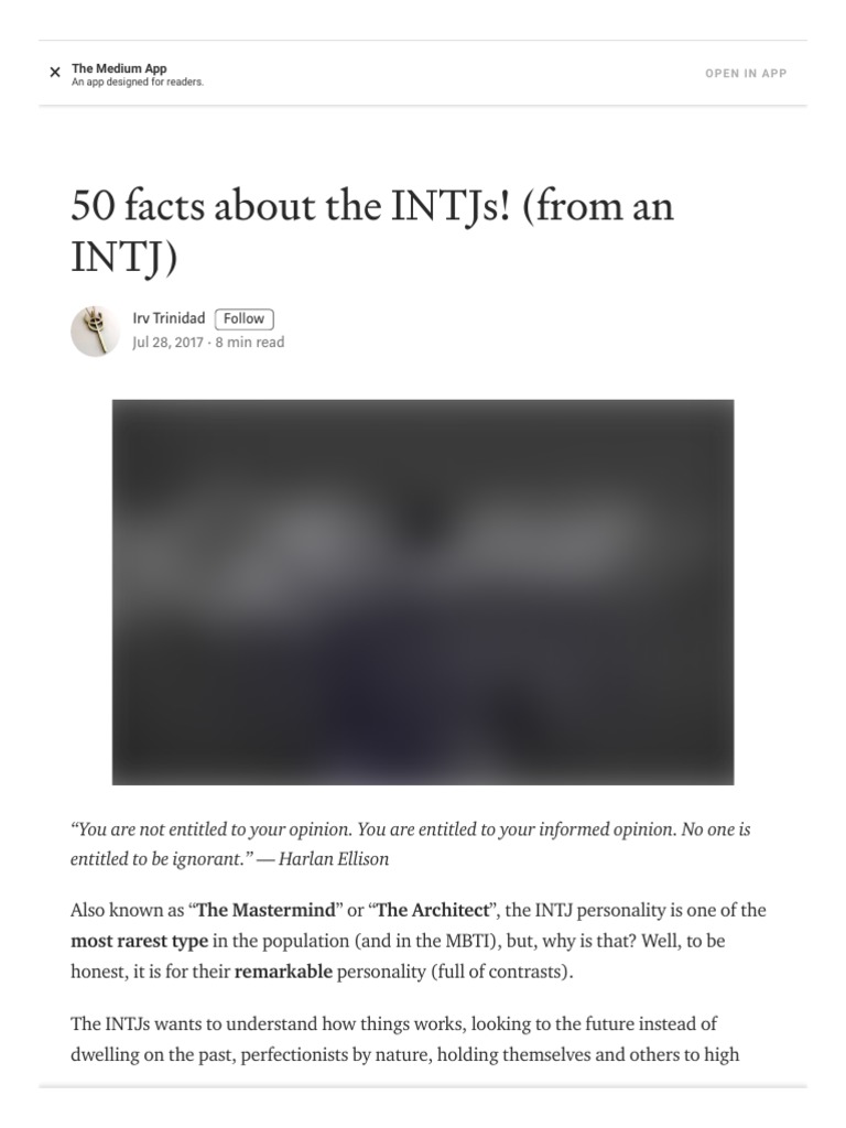 50 Facts About The INTJs! (From An INTJ) - Irv Trinidad - Medium | PDF ...