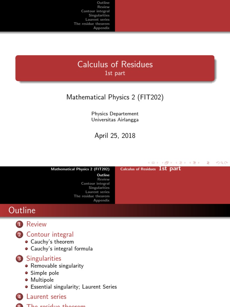 Calculus of Residues | Download Free PDF | Mathematical Concepts | Complex Analysis