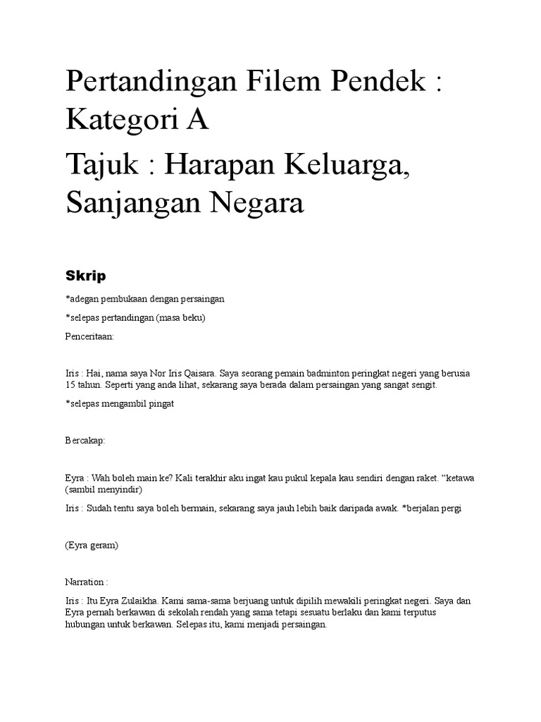 Pertandingan Filem Pendek | PDF