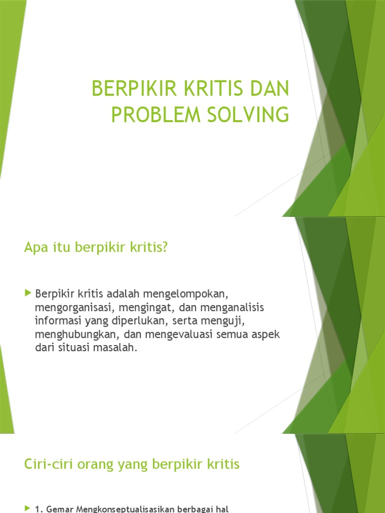 Berpikir Kritis Dan Problem Solving | PDF