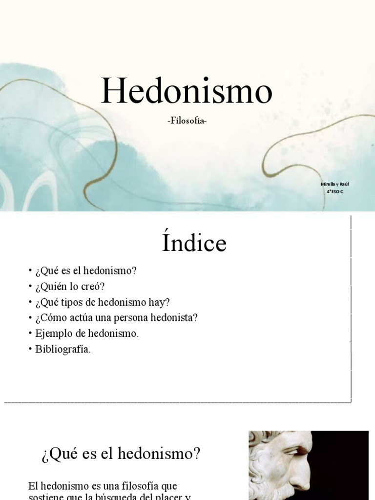 Filosofía Hedonismo L | PDF | Hedonismo | Placer