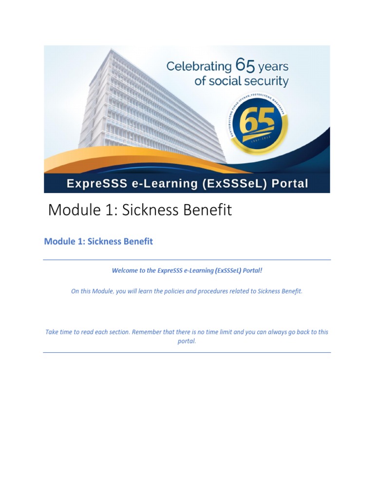 SS Module 1 Sickness Benefit | PDF | Employment | Economies