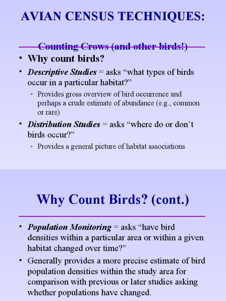 Census Techniques Lecture | PDF | Accuracy And Precision | Birds