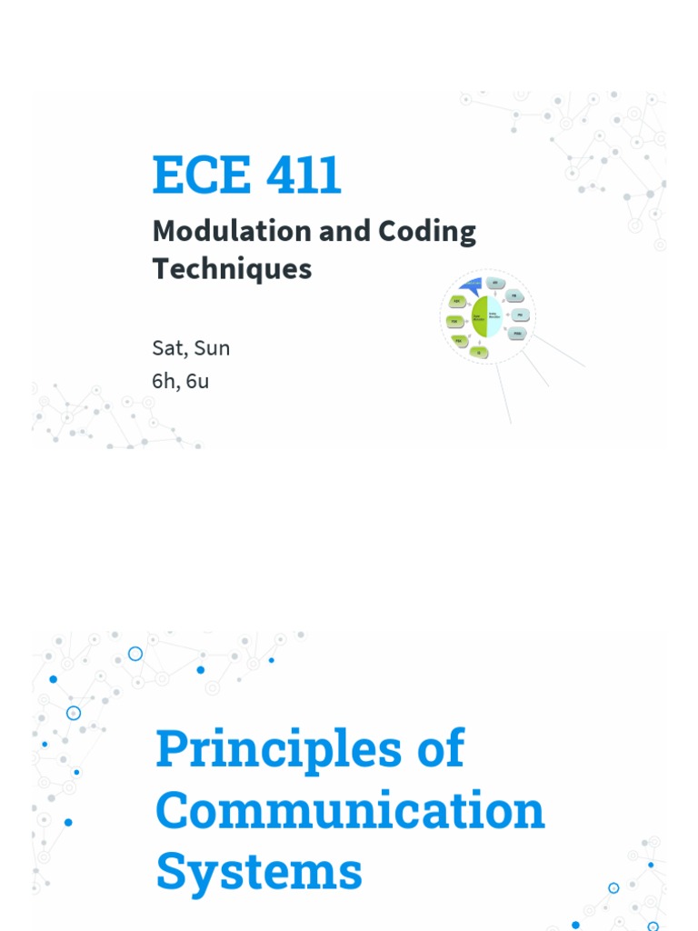 ECE 411 Presentation - Week 1 Lec 1 PComms Review | PDF | Modulation ...