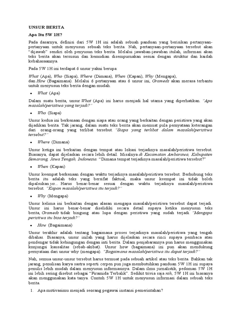 Unsur Berita | PDF