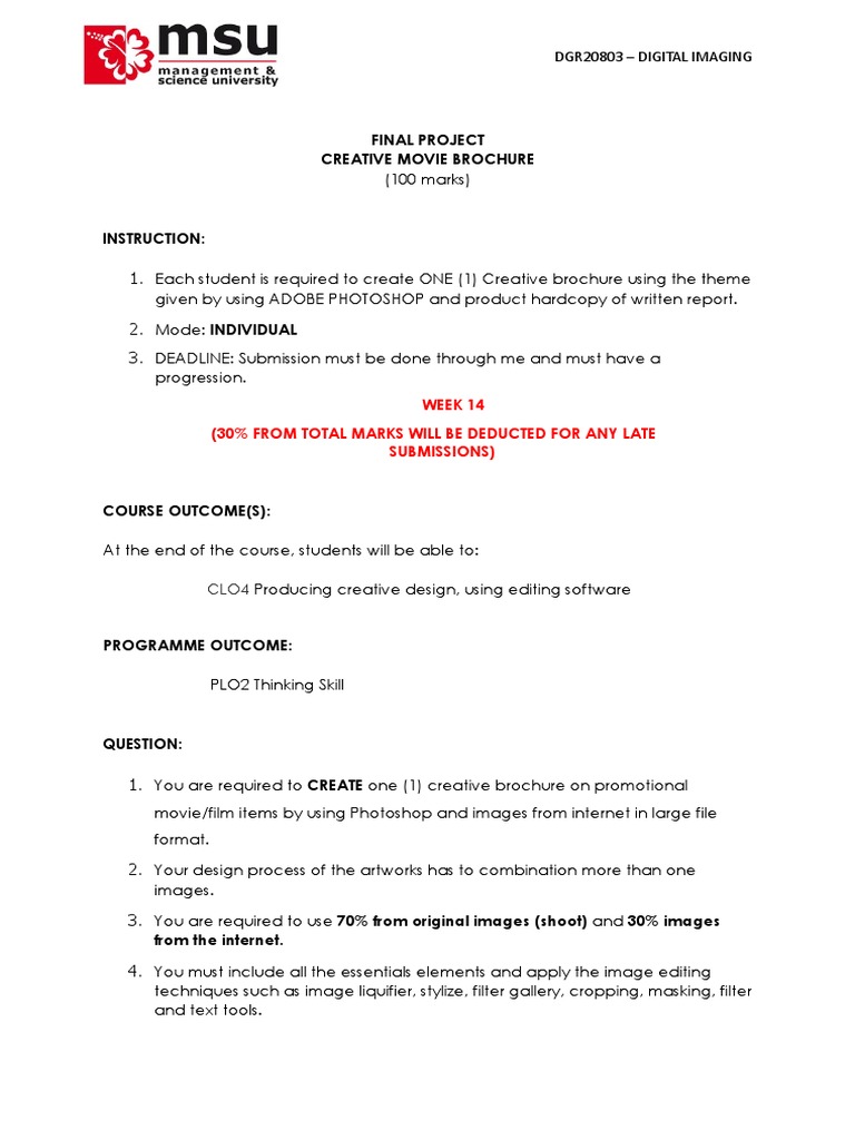 Final Project Digital Imaging | PDF | Adobe Photoshop | Image Editing