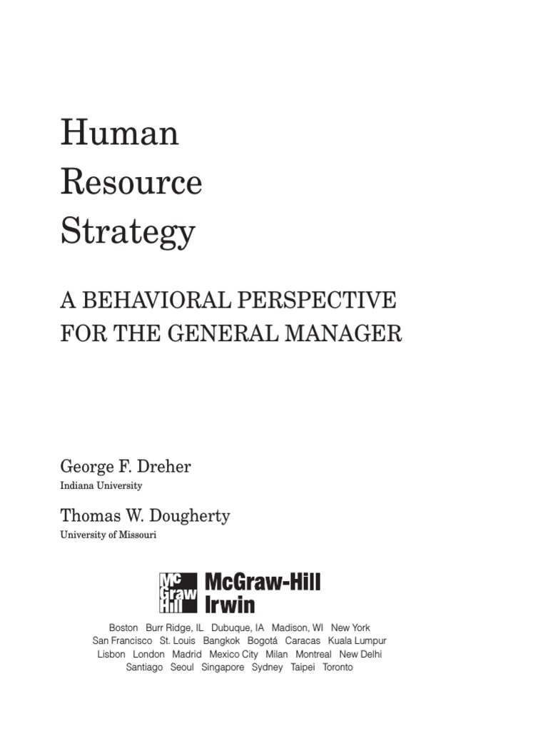 George Dreher, Thomas Dougherty - Human Resource Strategy - A ...