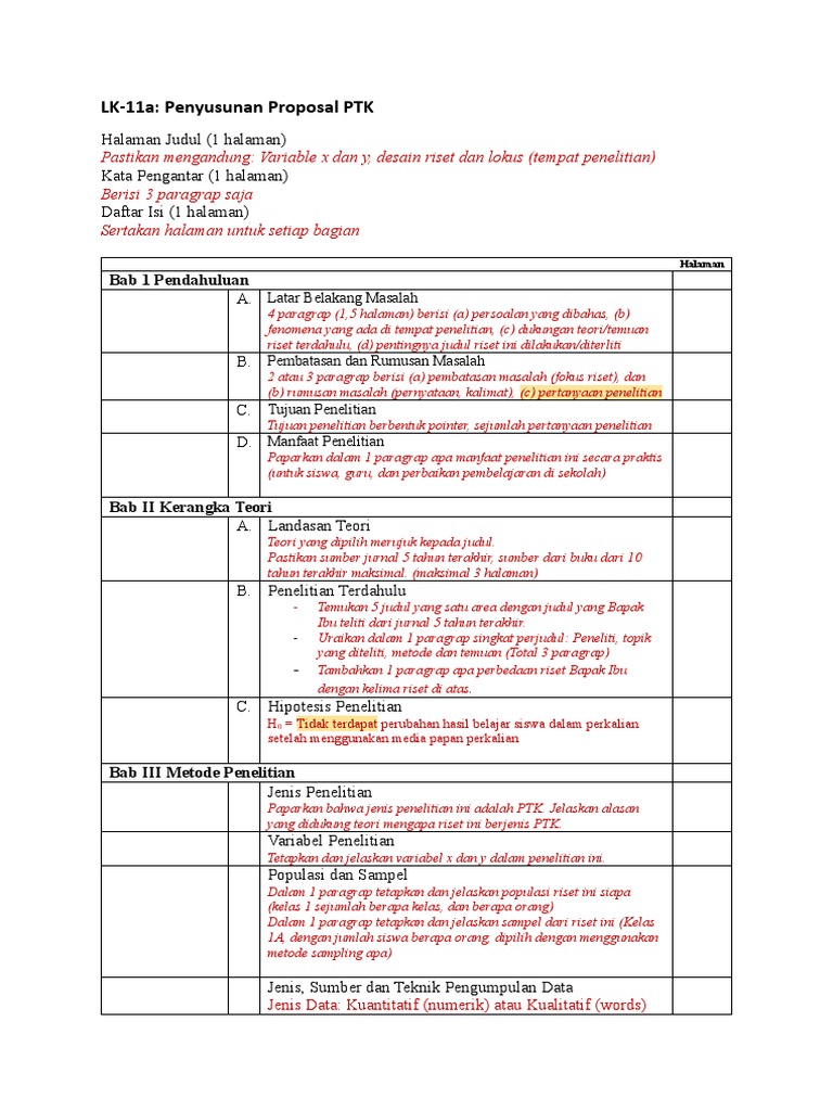 11 Instruksi Lokakarya Hari 11 - LK 11 - TEMPLATE | PDF