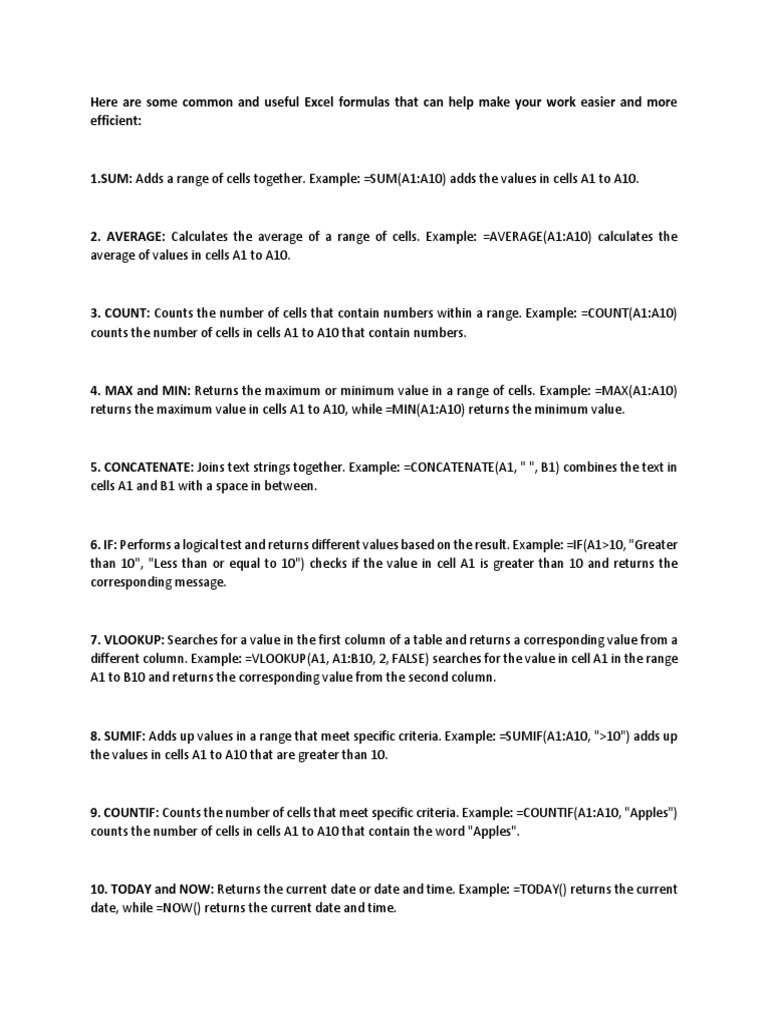 Here Are Some Common and Useful Excel Formulas That Can Help Make Your ... Here Are Some Common and Useful Excel Formulas That Can Help Make Your ...