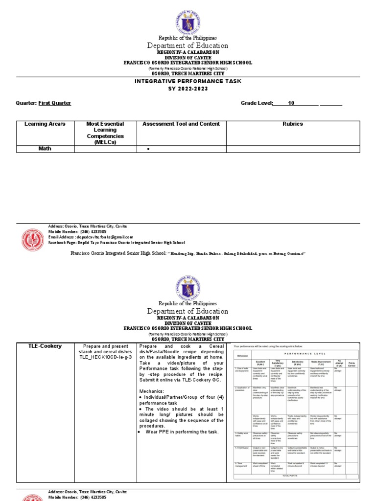 Q1 Ipt | PDF | Foods