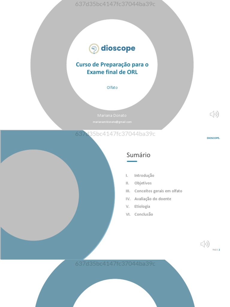 Olfato - Dioscope Final | PDF | Medicina Clínica | Sistema de saúde