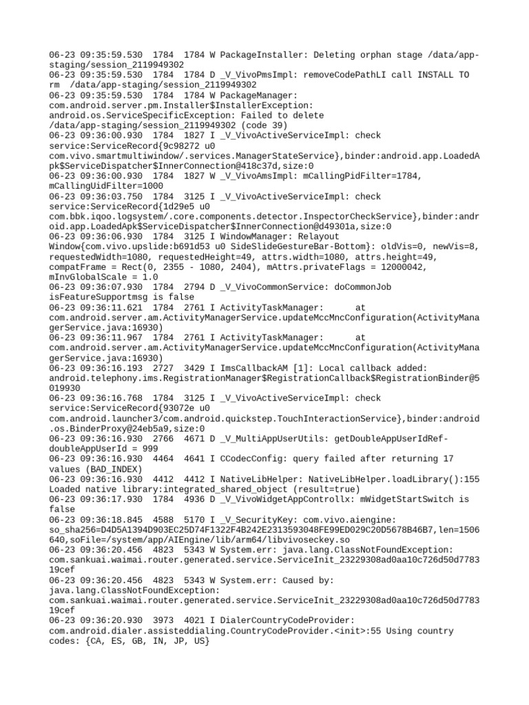 Android Package Manager Log Analysis | PDF | Computing | Computer ...