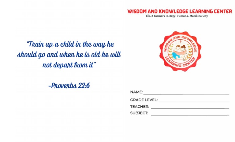 Sample Notebook Cover For Kinder | PDF