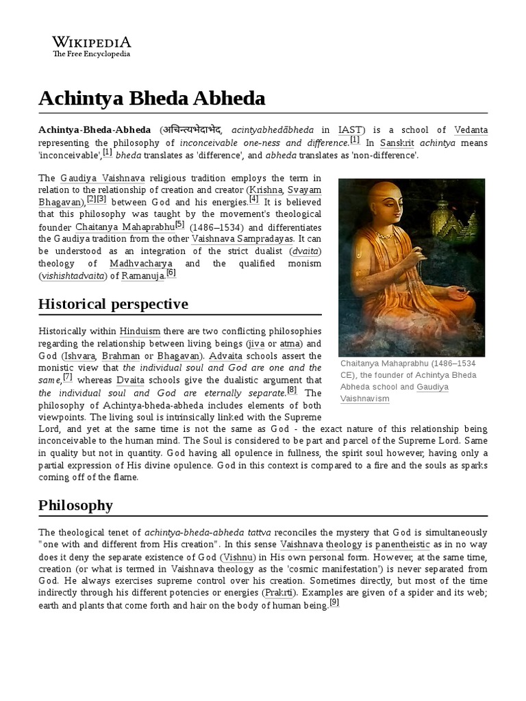 Achintya Bheda Abheda | PDF | Theism | Religious Belief And Doctrine