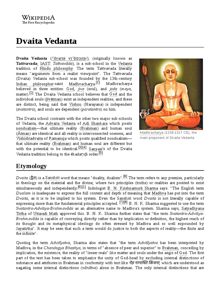Dvaita Vedanta | PDF | Vedanta | Religious Philosophical Concepts
