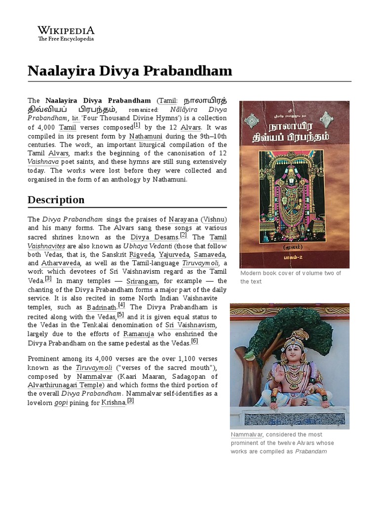 Naalayira_Divya_Prabandham | PDF | Monotheistic Religions | Indian ...