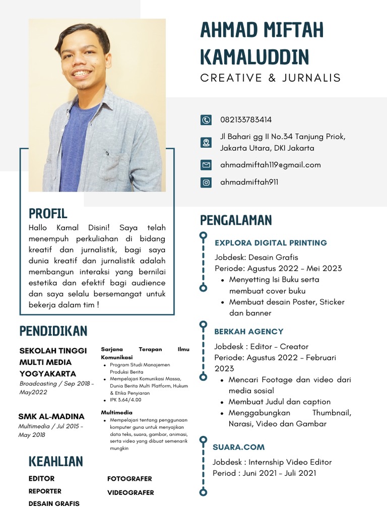 CV Ahmad Miftah Kamaluddin Mei 2023 | PDF