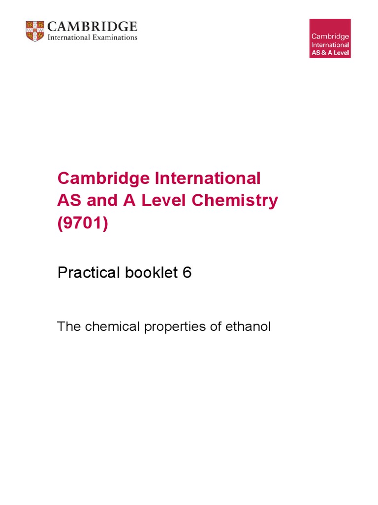 9701 Practical Booklet 06 (Accompanies Scheme of Work 2016) | PDF | Chemical Compounds ...
