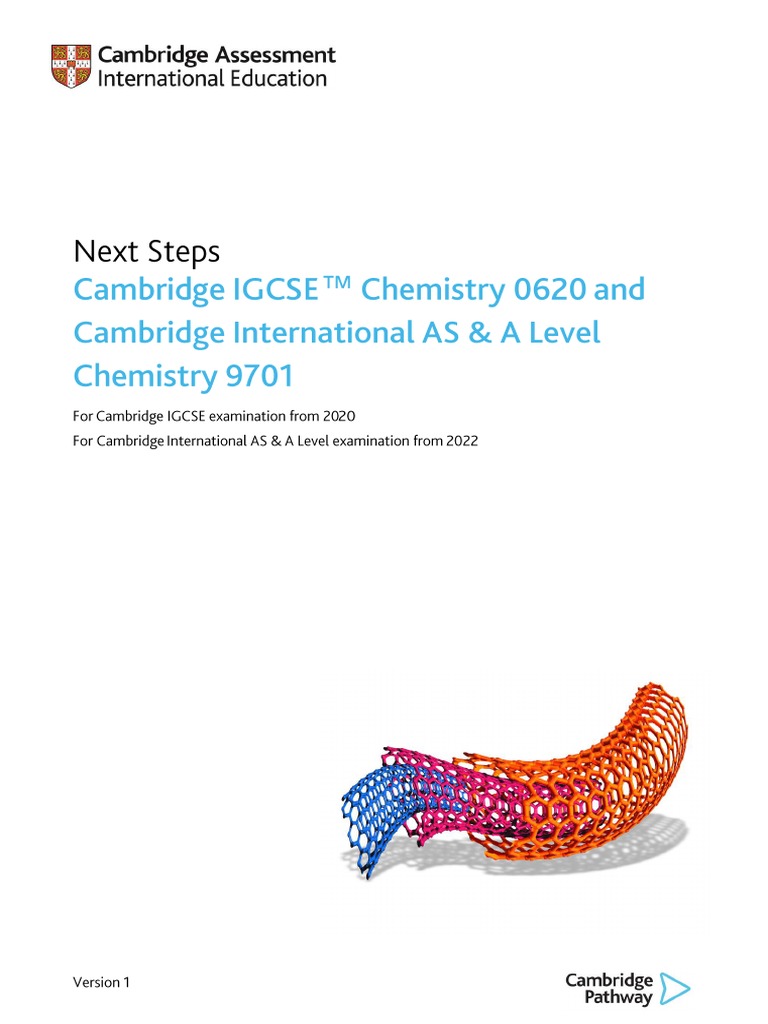 0620 IGCSE To 9701 AS&A Level Next Steps (For Examination From 2022 ...