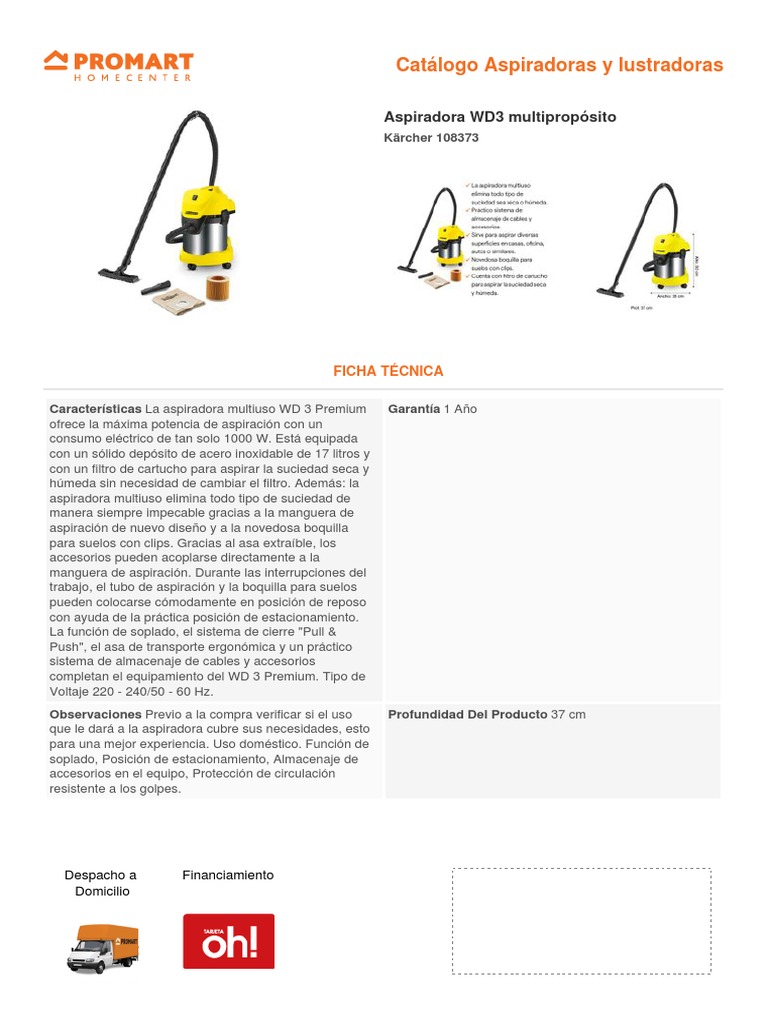 Promart | PDF | Aspiradora | Enchufes y tomas de corriente alterna