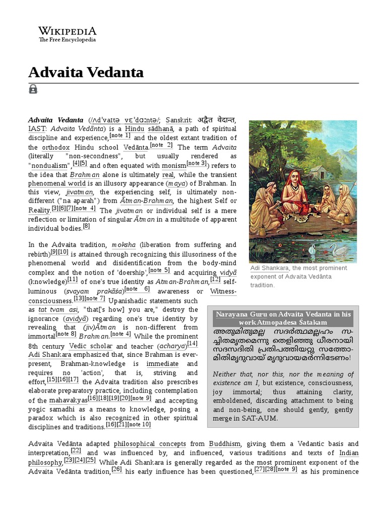 Advaita Vedanta | PDF | Advaita Vedanta | Vedanta